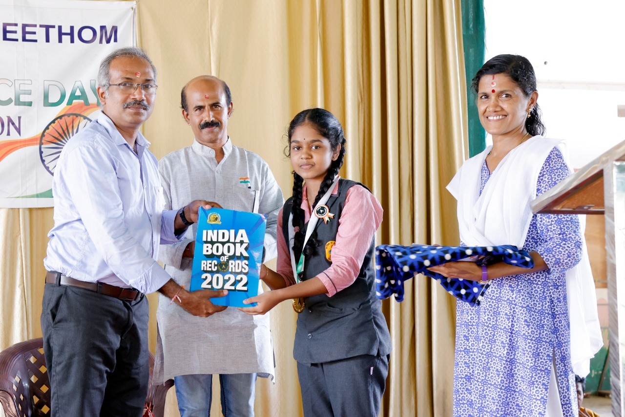 C. R. Amisha student of Vidya Bharati,Kerala got an India Book of ...